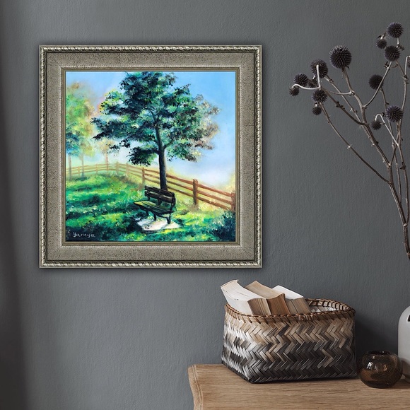 Art | Original Landscape Oil Painting On 14x14 Stretched Canvas Summer ...